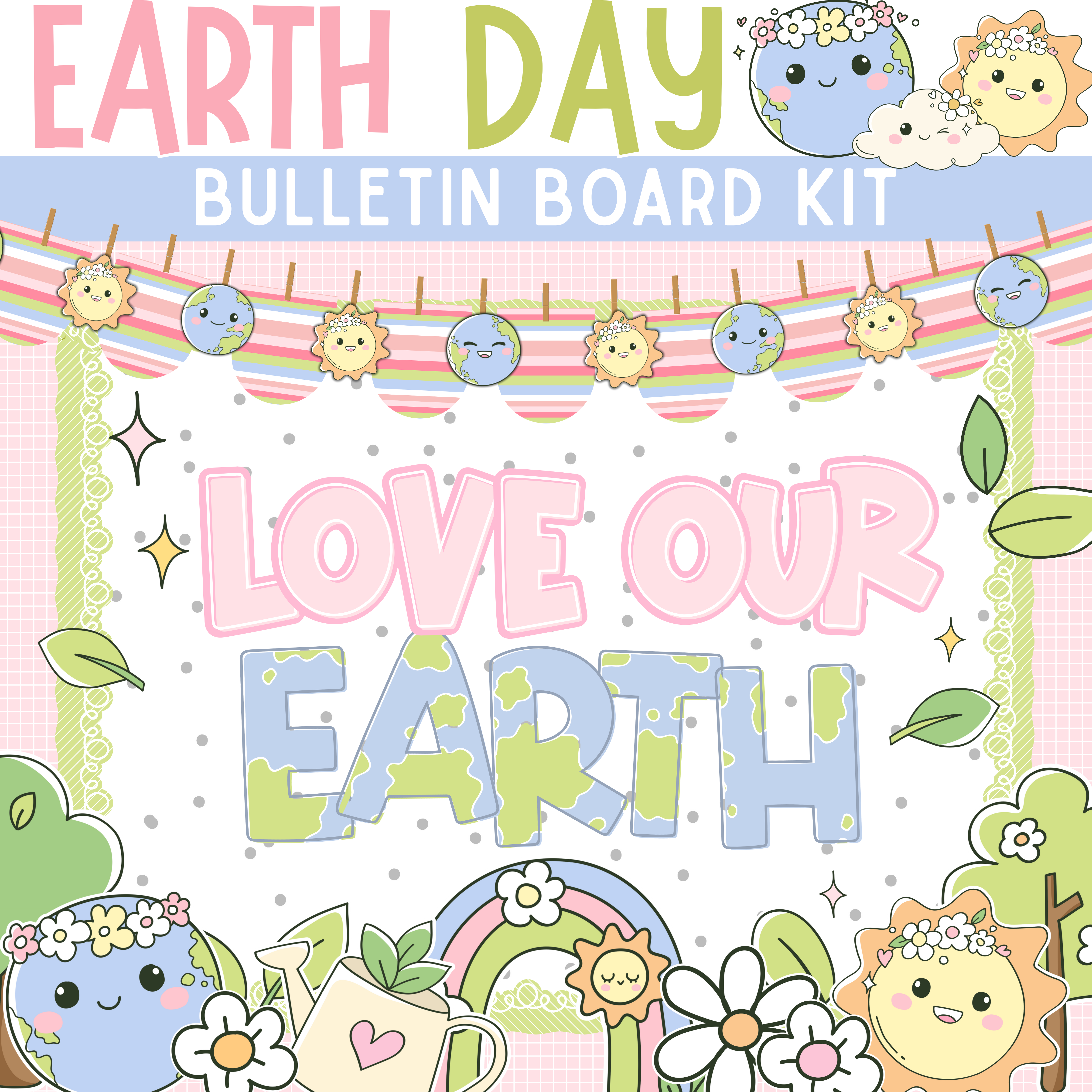 Earth Day Bulletin Board Kit, Spring Classroom Decor, Environmental Aw ...